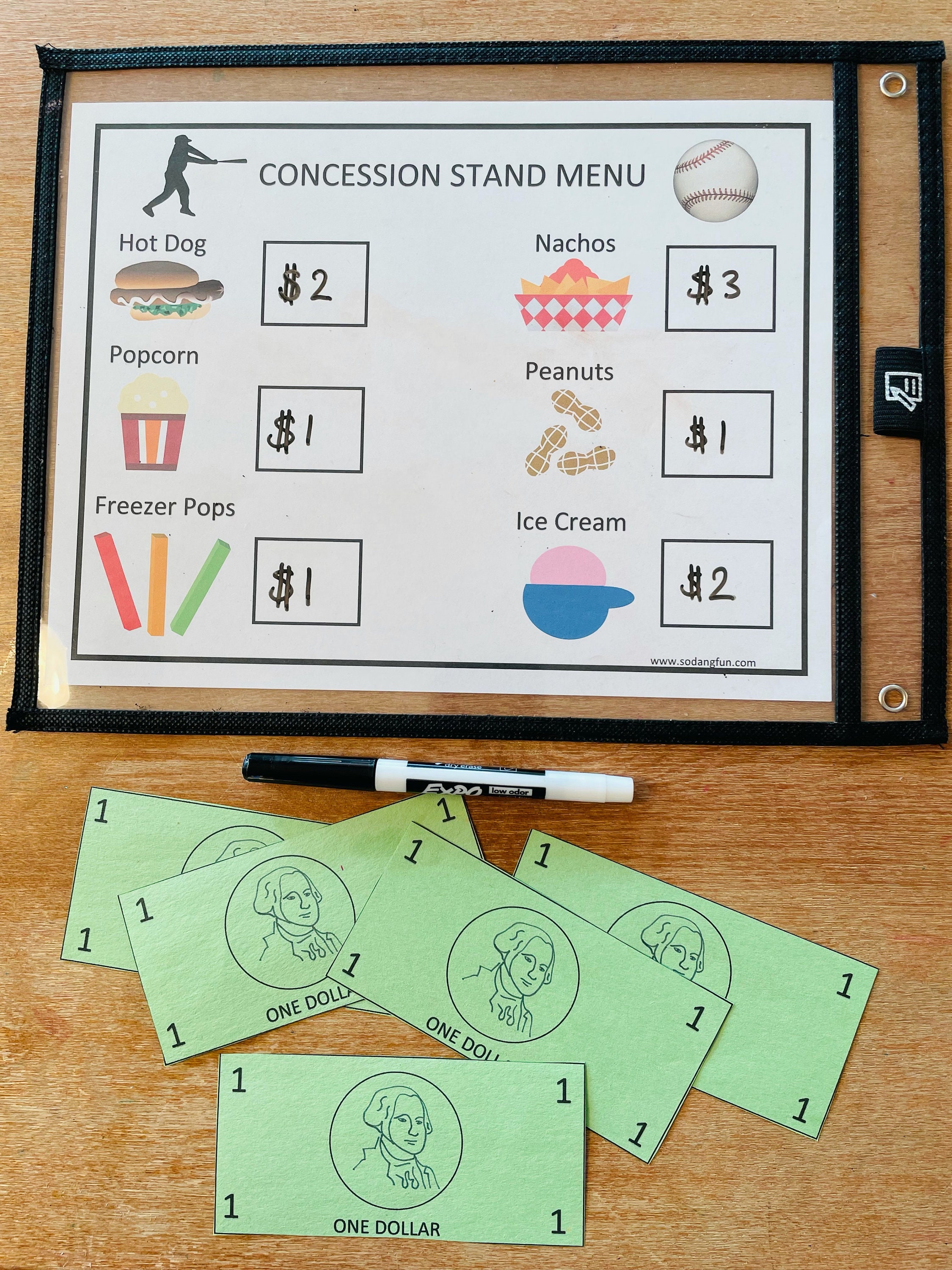 Baseball Concessions Stand Dramatic Play, Pretend Menu, Printable Play ...