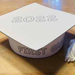 Printable Grad Cap, Paper Graduation Hat Craft, Personalized Grad Hat ...