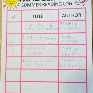 Summer Reading Log, Personalized Summer Reading, Book Report Template ...