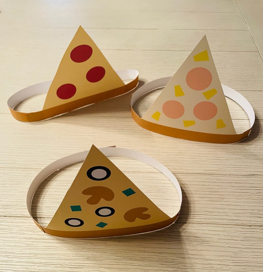 Pizza Party Crowns, Pizza Party Paper Hats, Pizza Party Hats to Color ...