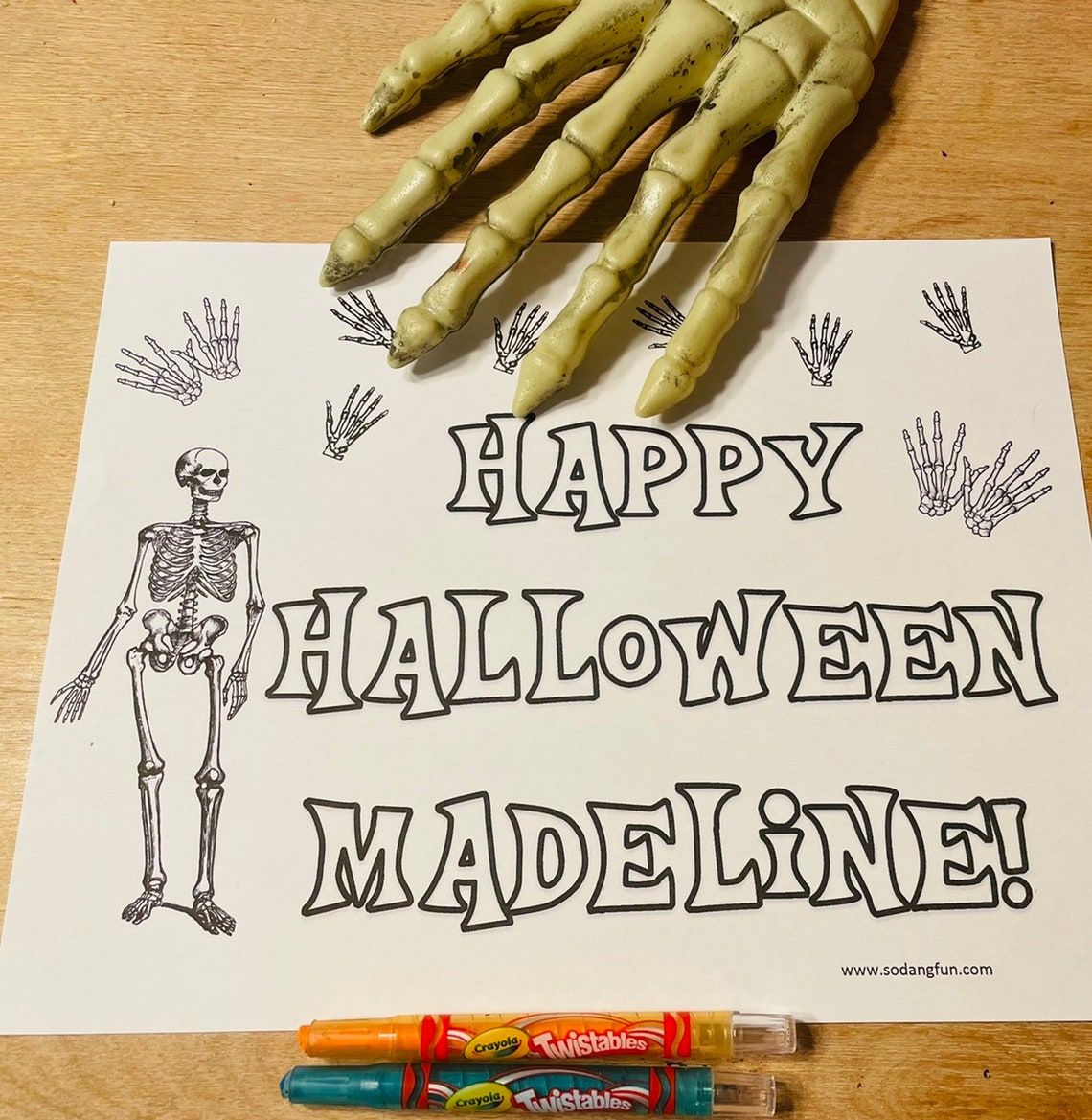 Personalized Halloween Coloring Pages, Custom Fall Coloring Page ...