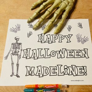 Personalized Halloween Coloring Pages, Custom Fall Coloring Page ...