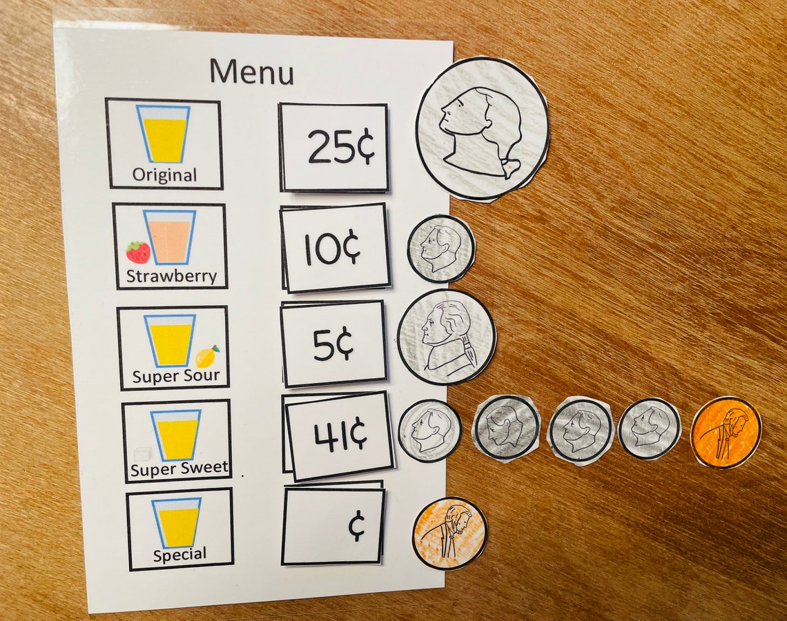 Lemonade Stand Dramatic Play Pretend Menus Printable Play - Etsy