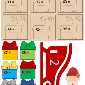 Christmas Math Activity Multiplication Craft Printable | Etsy