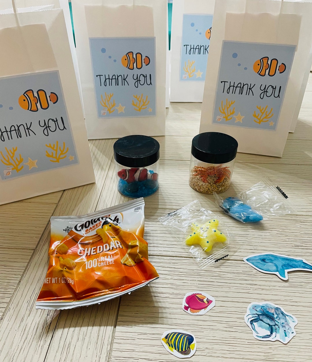 Under the Sea Favor Bag Labels, Under the Sea Birthday Thank You Bag ...