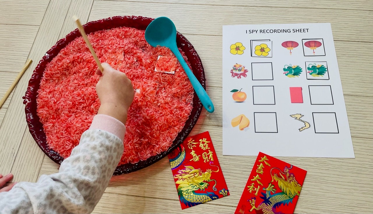 Lunar New Year Sensory I Spy and Dragon Fine Motor Counting Cards 1-24 ...