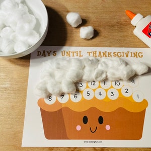 Thanksgiving Countdown, Thanksgiving Activity for Kids, Pumpkin Pie ...