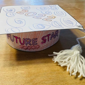 Printable Grad Cap, Paper Graduation Hat Craft, Personalized Grad Hat ...