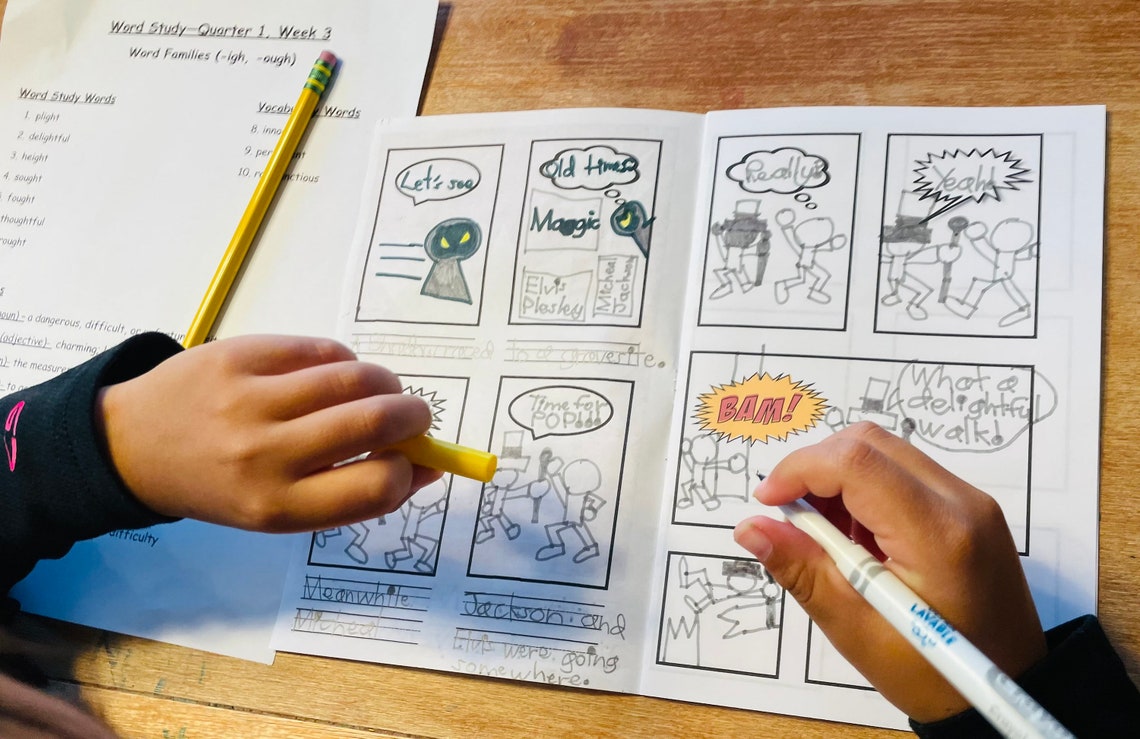 Printable Comic Book for Kids Full Page Comic Blanks Half - Etsy