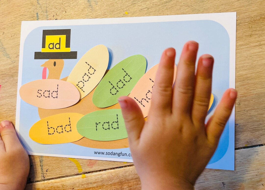 Thanksgiving Activity for Kindergarten, Word Family Turkeys, First ...