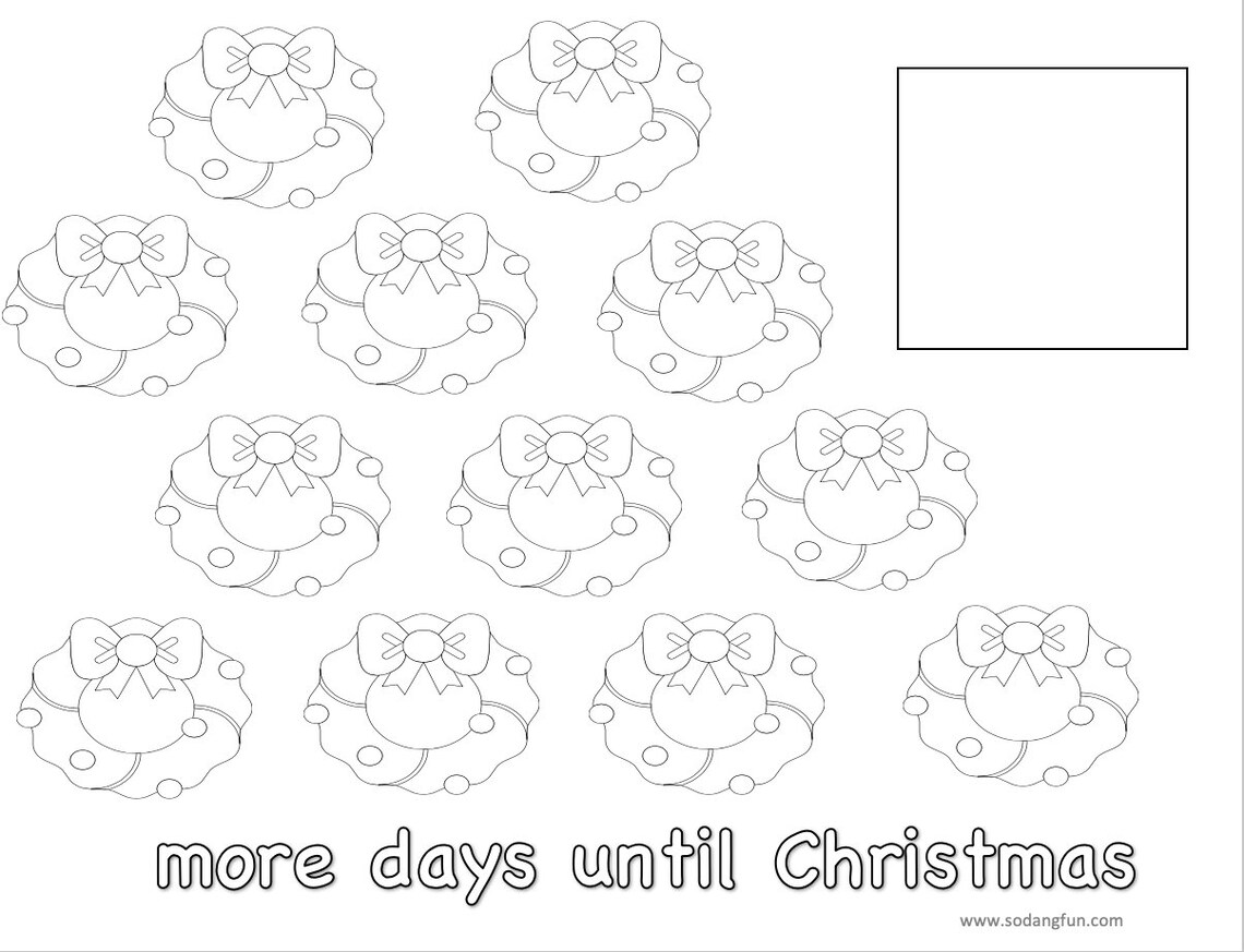 Christmas Countdown Coloring Pages Counting Mats Christmas - Etsy