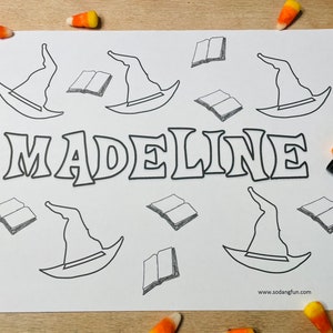 Personalized Halloween Coloring Pages, Custom Fall Coloring Page ...