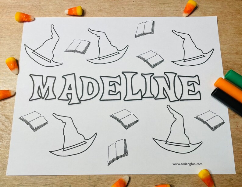 Personalized Halloween Coloring Pages, Custom Fall Coloring Page ...