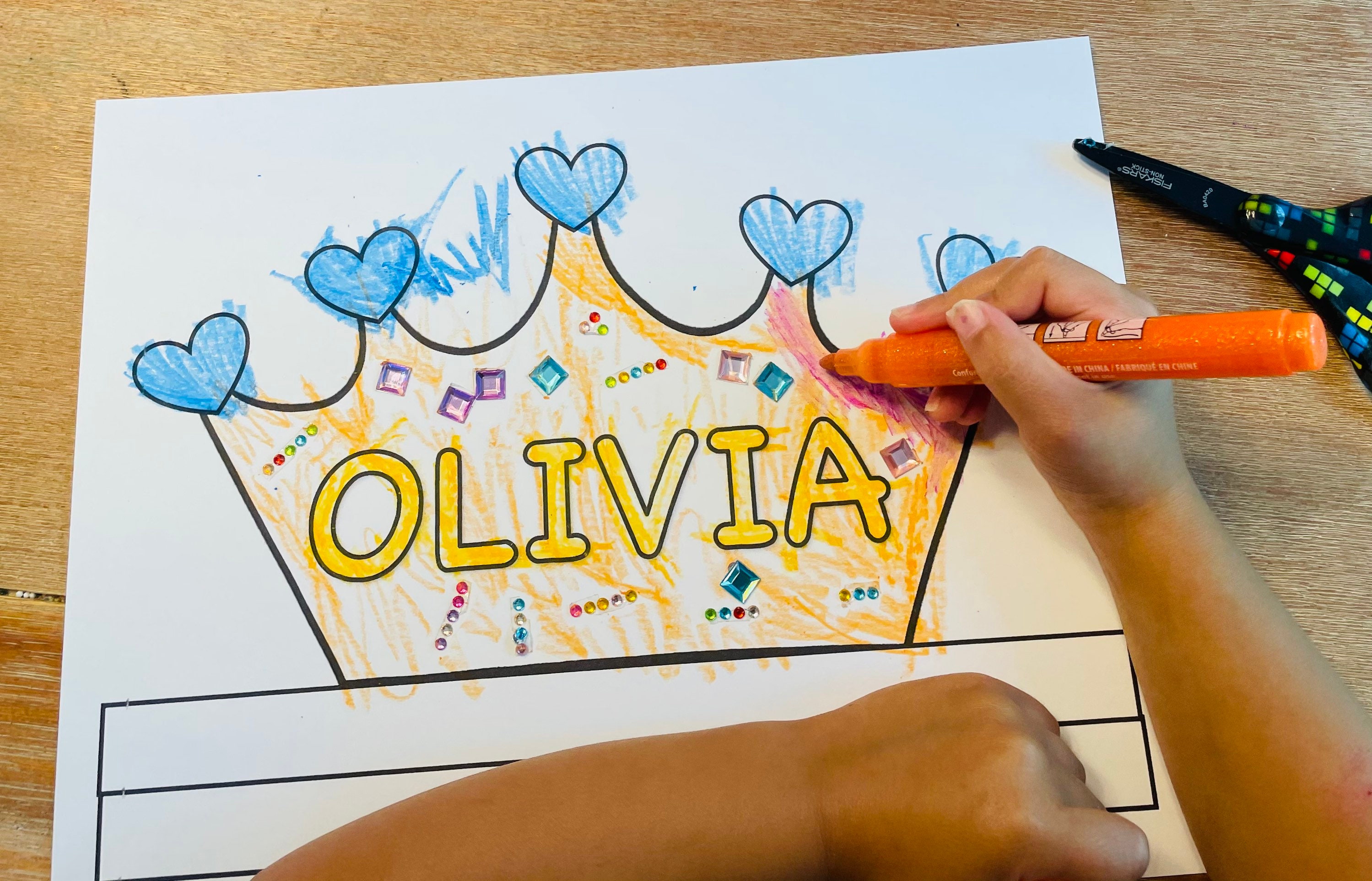 Personalized Paper Crowns, Printable Custom Crowns to Color, Princess ...