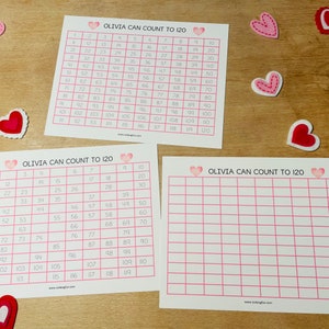 Personalized Hundreds Chart, Trace and Count to 100, Trace and Count to ...