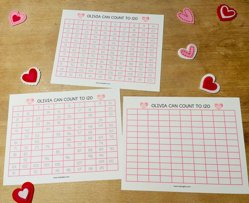 Personalized Hundreds Chart, Trace and Count to 100, Trace and Count to ...