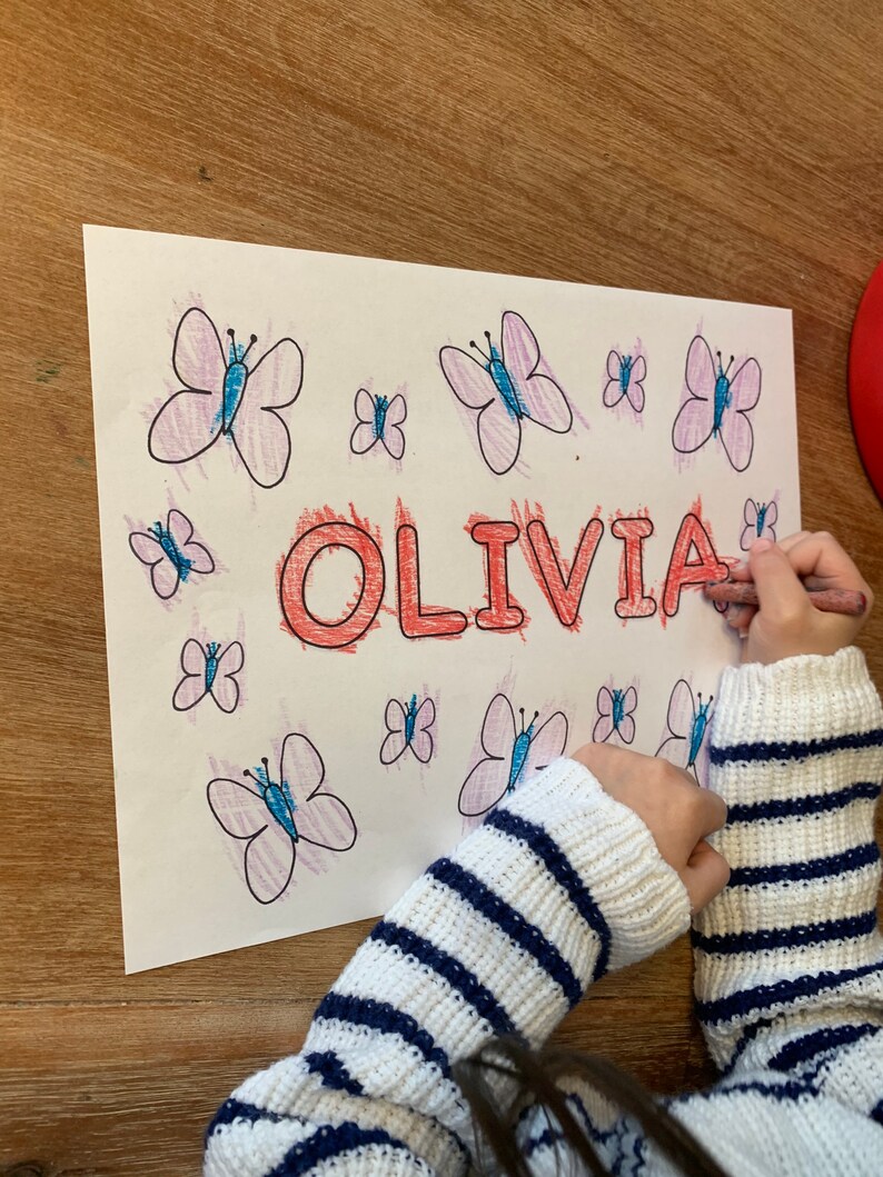 Personalized Easter Coloring Pages Spring Activity for Kids - Etsy