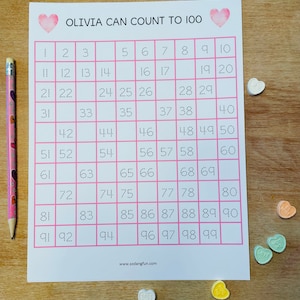 Personalized Hundreds Chart, Trace and Count to 100, Trace and Count to ...