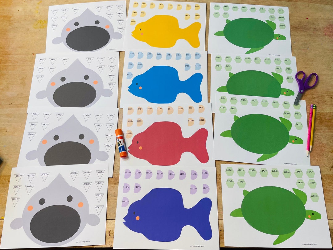 Multiplication Craft, Summer Math Activity, Sea Creature Craft ...