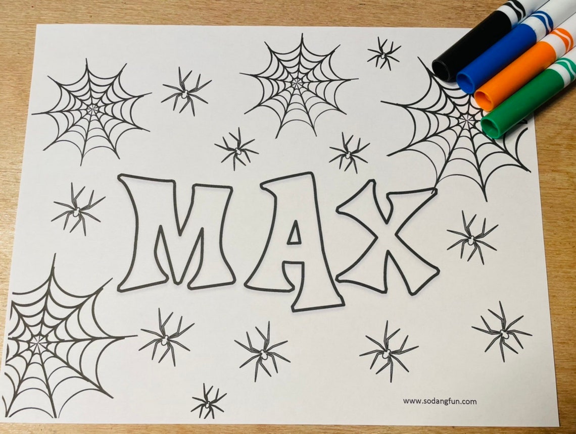 Personalized Halloween Coloring Pages Custom Fall Coloring - Etsy