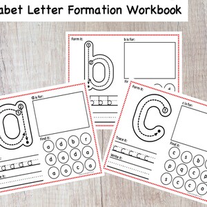 Lowercase Letters Workbook, Kindergarten Alphabet Practice Worksheets ...