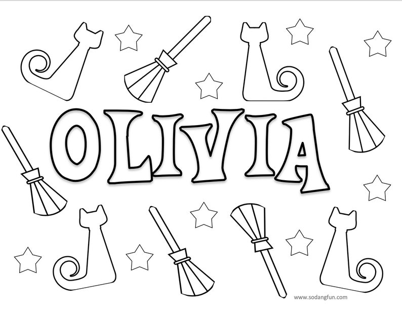 Personalized Halloween Coloring Pages | Etsy