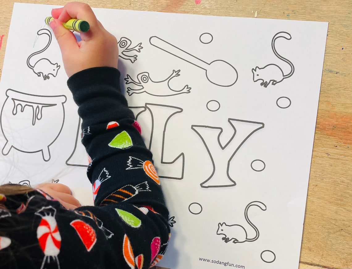 Personalized Halloween Coloring Pages Custom Fall Coloring - Etsy