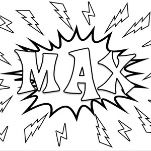 Personalized Coloring Pages, Name Doodle Coloring, Set of 8 (baseball ...