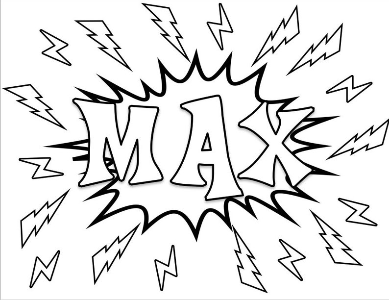 Personalized Coloring Pages, Name Doodle Coloring, Set of 8 (baseball ...