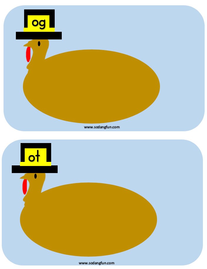 Thanksgiving Activity for Kindergarten, Word Family Turkeys, First ...