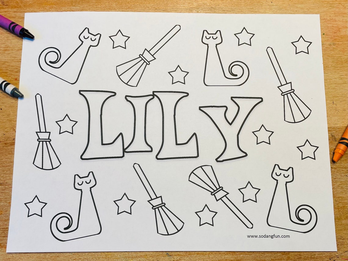 Personalized Halloween Coloring Pages Custom Fall Coloring - Etsy