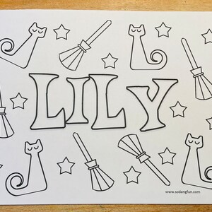 Personalized Halloween Coloring Pages, Custom Fall Coloring Page ...