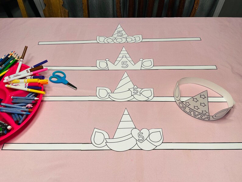 Personalized Unicorn Coloring Crowns, Unicorn Paper Crowns, Unicorn ...