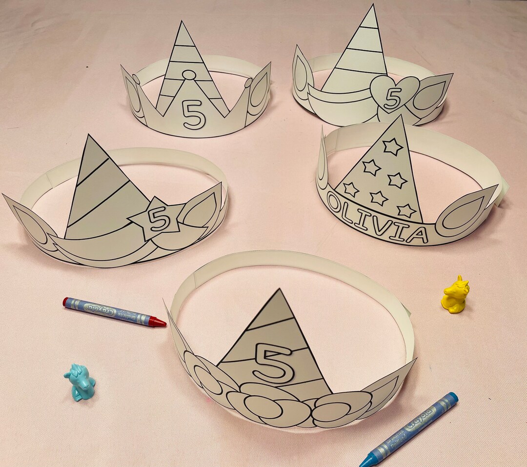 Personalized Unicorn Coloring Crowns, Unicorn Paper Crowns, Unicorn ...