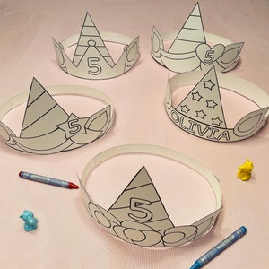 Personalized Unicorn Coloring Crowns, Unicorn Paper Crowns, Unicorn ...