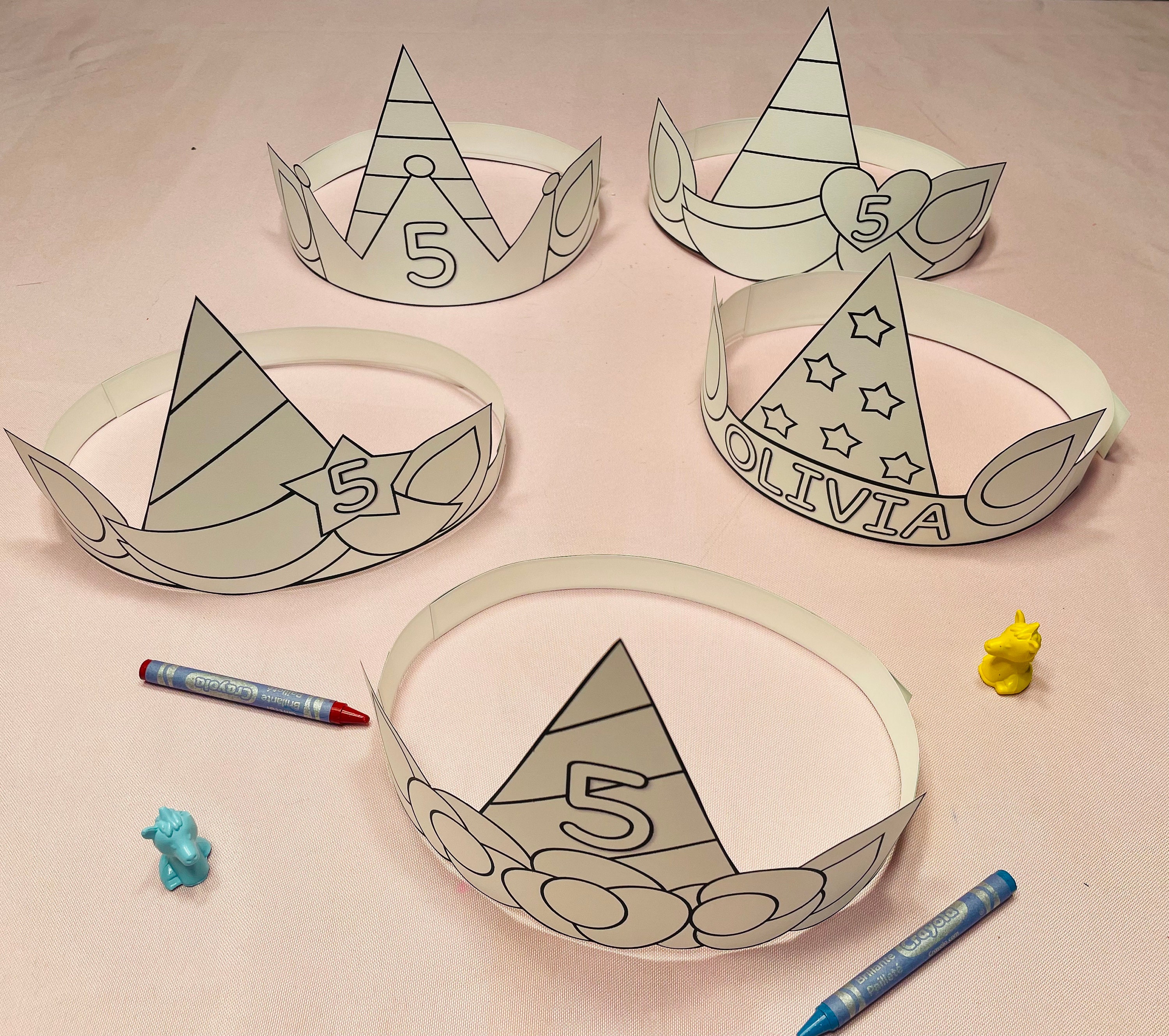 Personalized Unicorn Coloring Crowns, Unicorn Paper Crowns, Unicorn ...