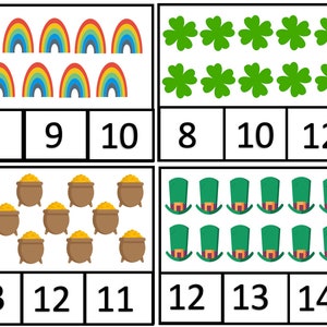 Saint Patrick's Day Counting Clip Cards 1-20 Toddler - Etsy