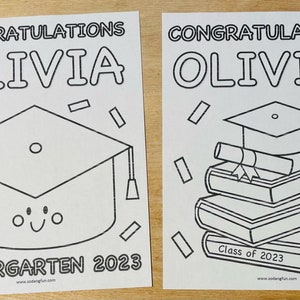 Personalized Graduation Coloring Pages for Kids, Graduation Party ...