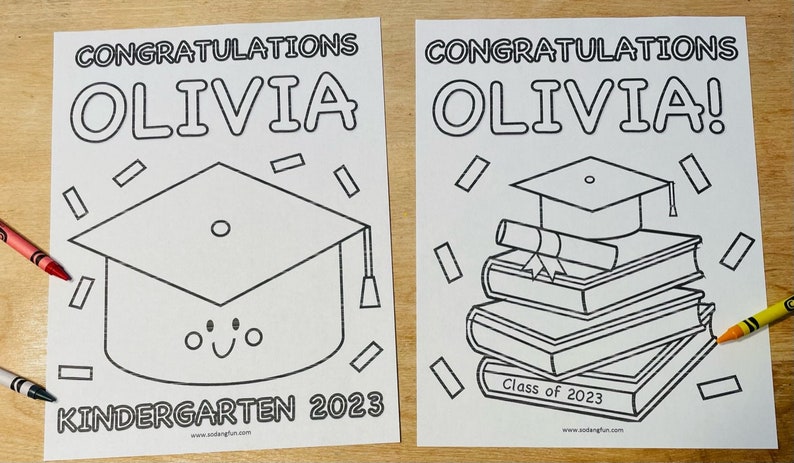 Personalized Graduation Coloring Pages for Kids, Graduation Party ...