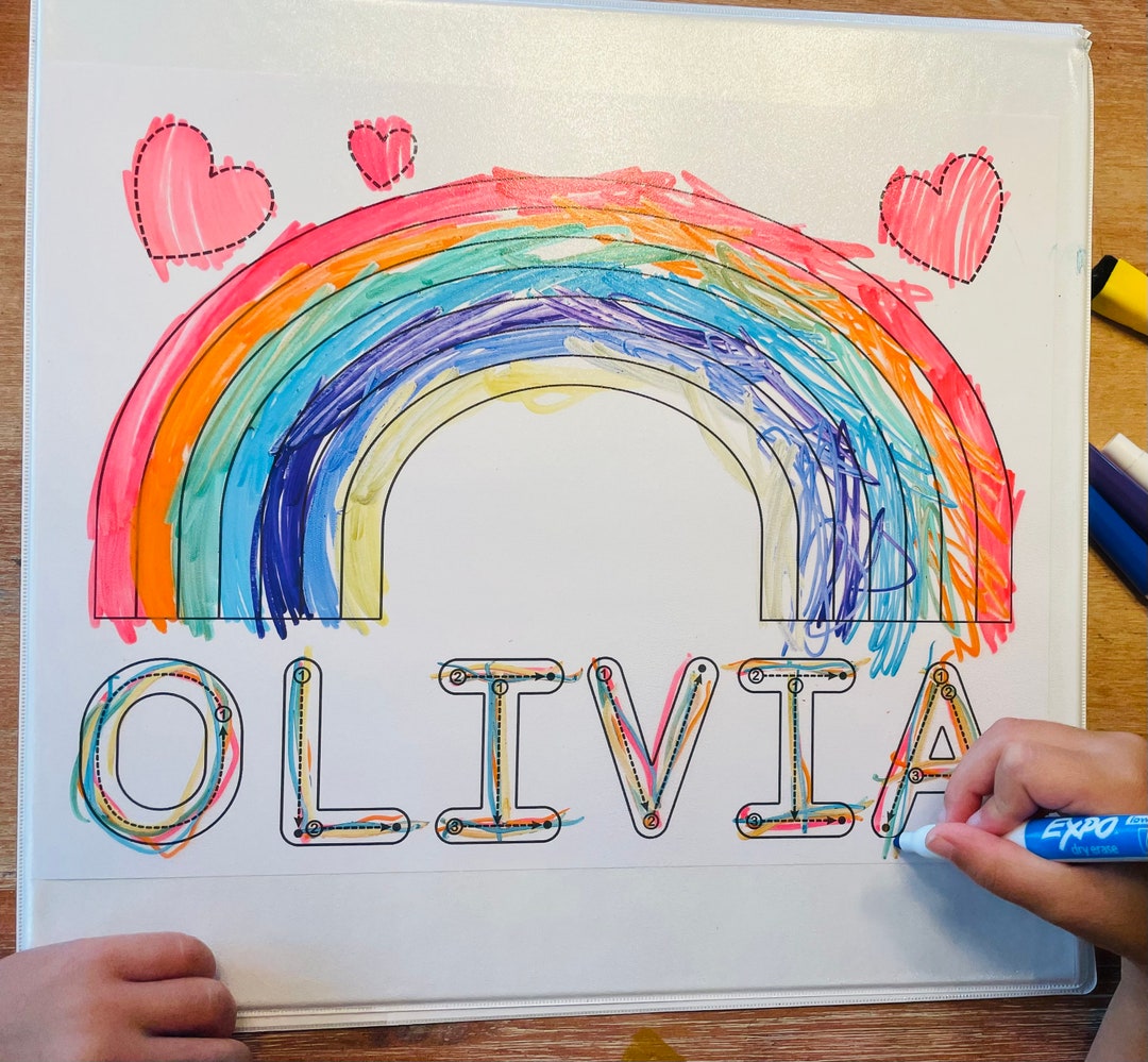 Rainbow Write Your Name Worksheets and Craft, Personalized Rainbow ...