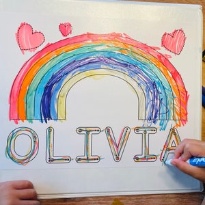 Rainbow Write Your Name Worksheets and Craft, Personalized Rainbow ...