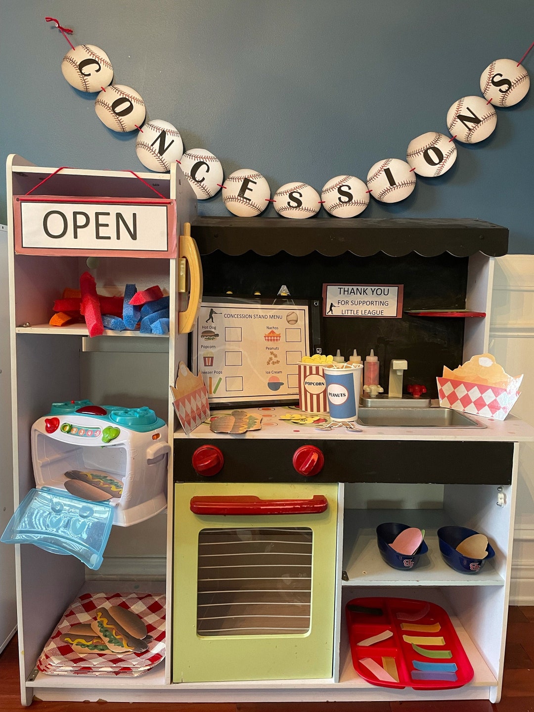 Baseball Concessions Stand Dramatic Play, Pretend Menu, Printable Play ...