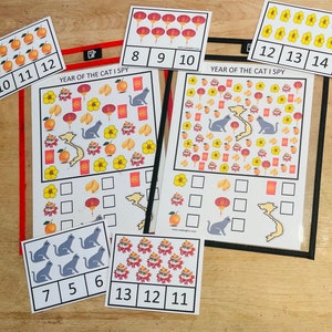 Lunar New Year I Spy and Count and Clip Cards 1-20 Year of - Etsy