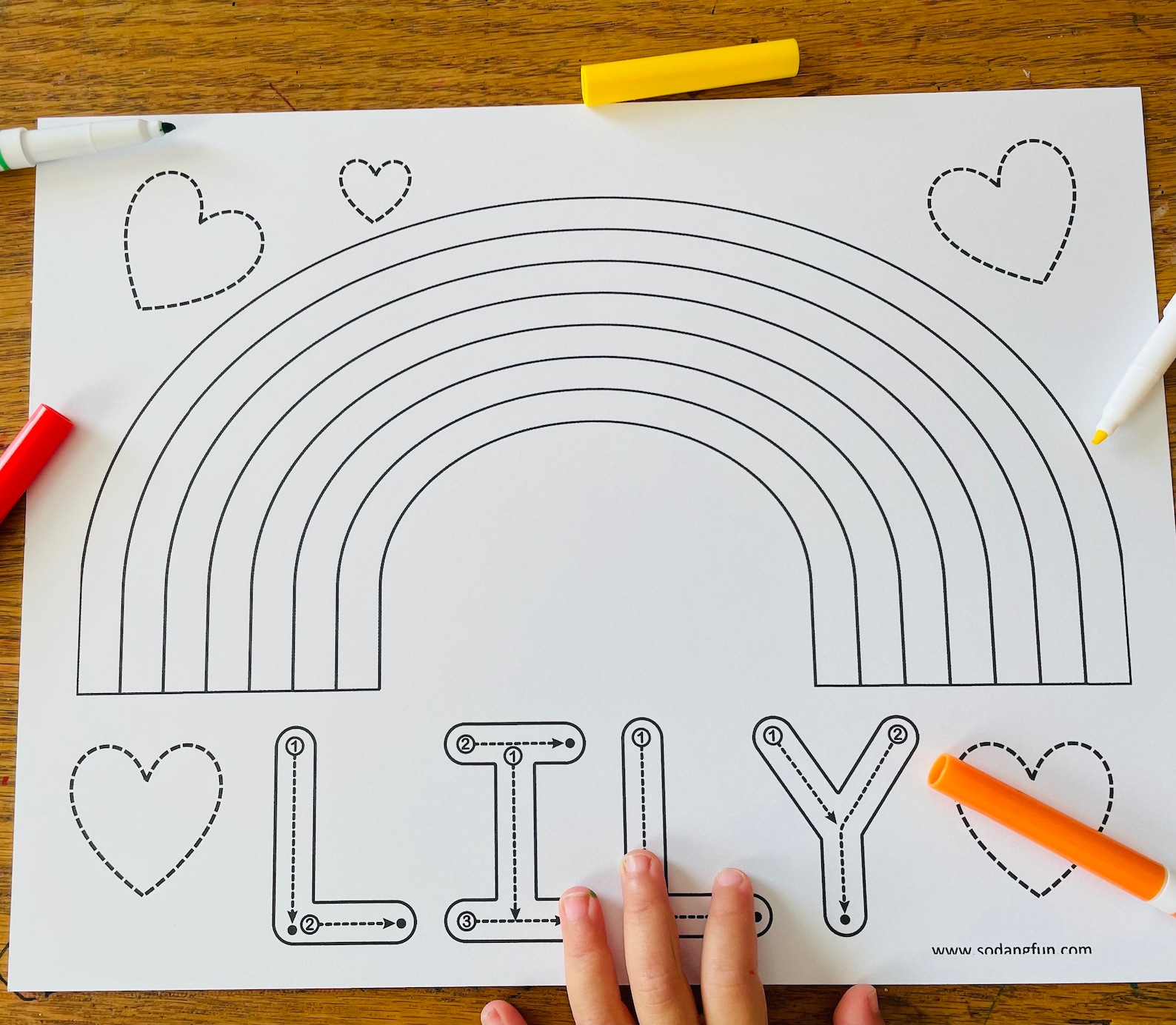 Rainbow Write Your Name Worksheets and Craft Personalized - Etsy