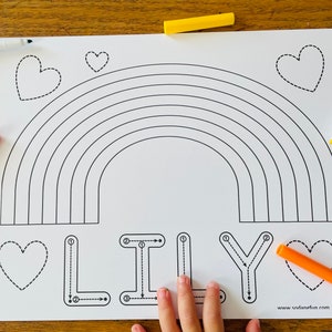 Rainbow Write Your Name Worksheets and Craft, Personalized Rainbow ...