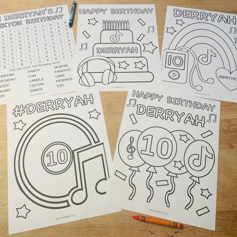 Tiktok Coloring Pages - Etsy UK