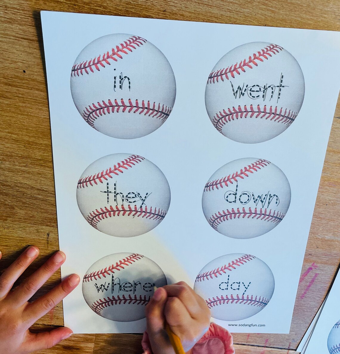 Word Wall Baseballs Sight Words for Kindergarten and First - Etsy