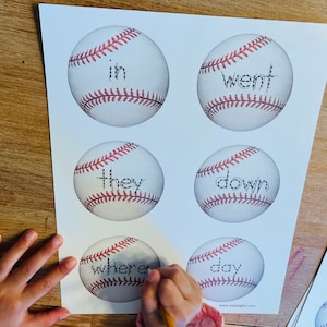 Word Wall Baseballs, Sight Words for Kindergarten and First Grade, High ...