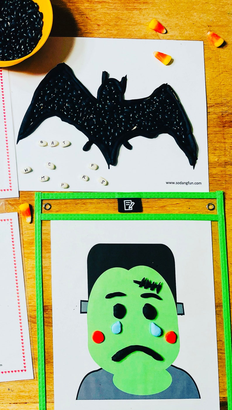 Halloween Playdough Mats Fall Play Dough Mats Back to School - Etsy