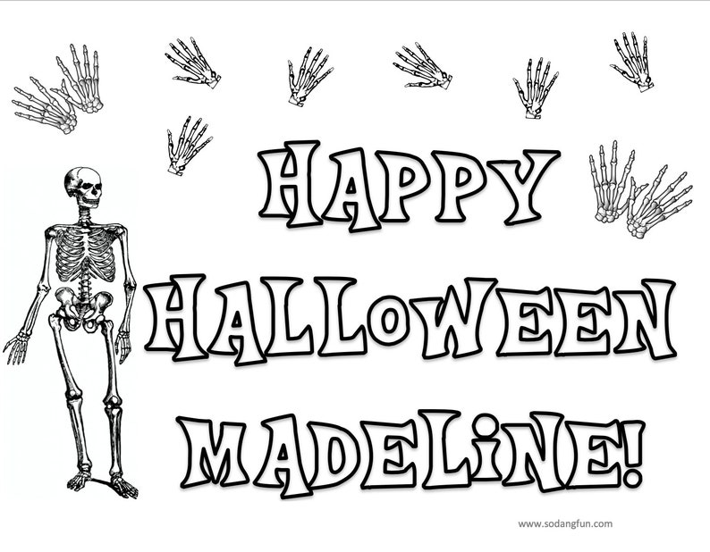 Personalized Halloween Coloring Pages | Etsy